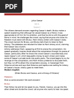 Antony's Funeral Speech for Caesar | PDF | Julius Caesar | Mark Antony