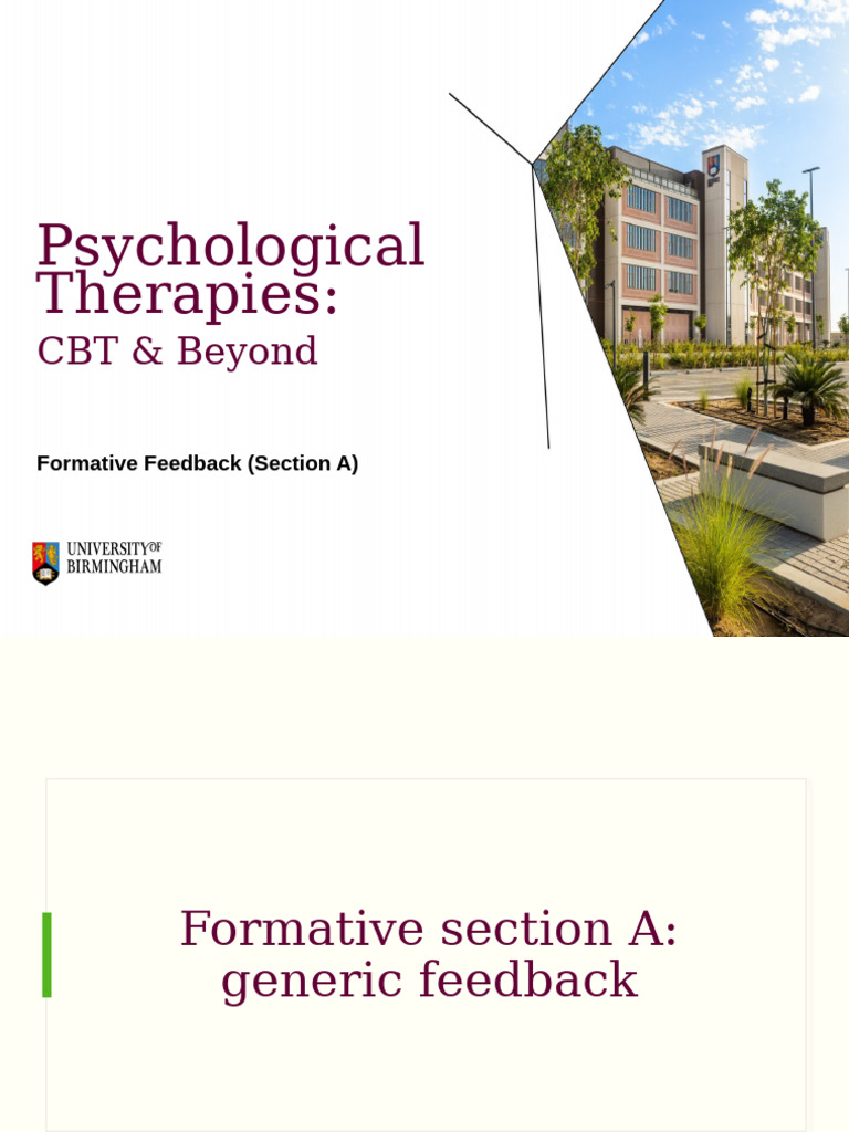 Formative Feedback (Section a)-1 | PDF | Anxiety | Psychology