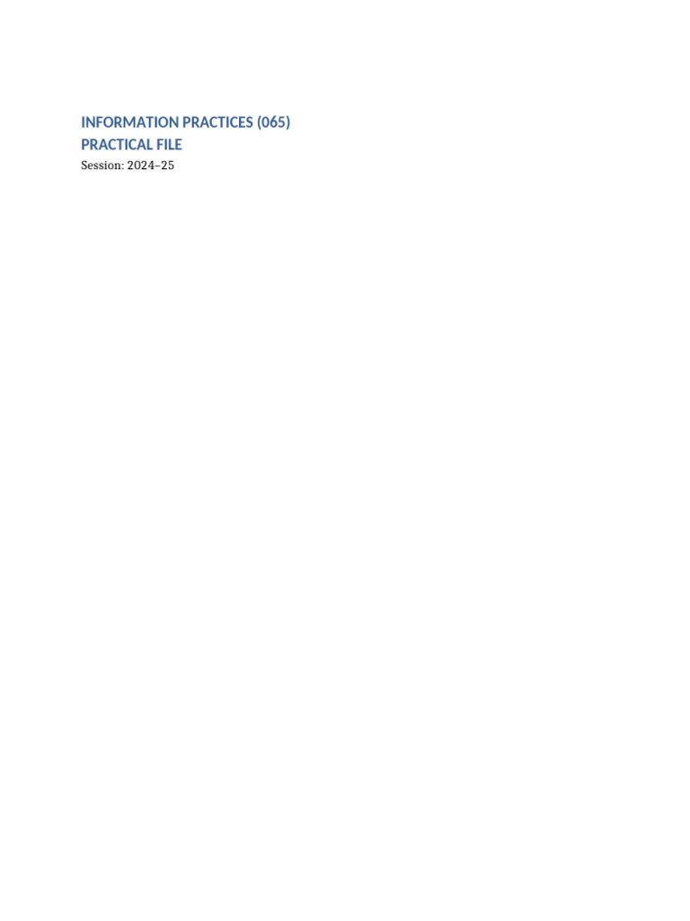 Information Practices Practical File 2024 | PDF | Databases | Queue ...