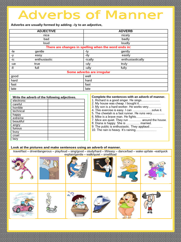 Forming Adverbs: Rules and Exercises | PDF | Adverb | Linguistic Morphology