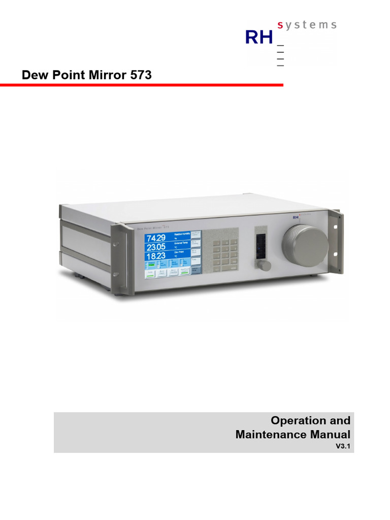 Dew Point Mirror 573 - Manual | PDF | Humidity | Frost