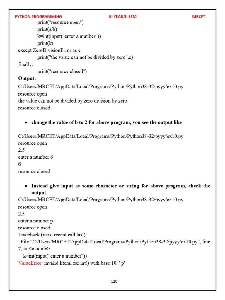 Python Programming Error Handling & Modules | PDF | Modular Programming ...