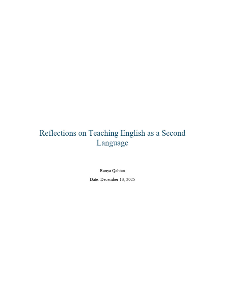 Teaching Reflection | PDF
