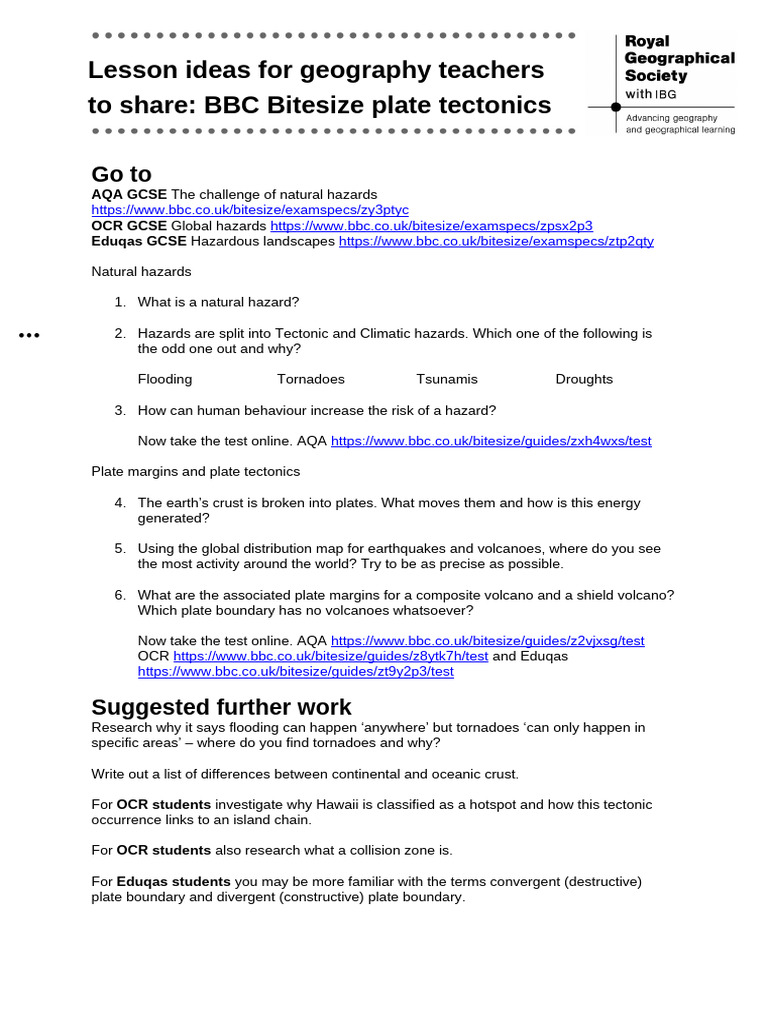 13 BBC Bitesize Natural Hazard | PDF