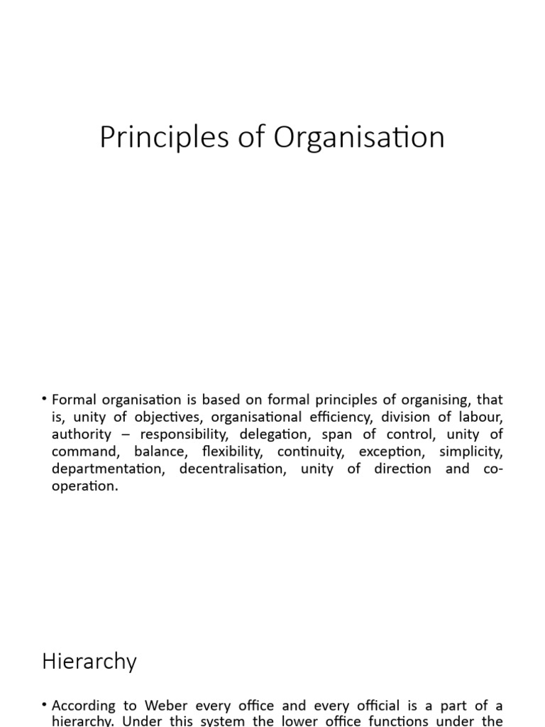 Key Principles of Organizational Structure | PDF | Social Psychology ...