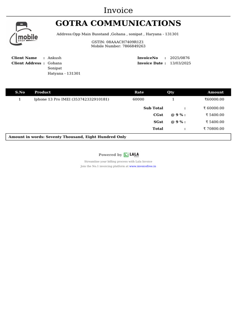 Invoicefree - 2025 12 20 | PDF