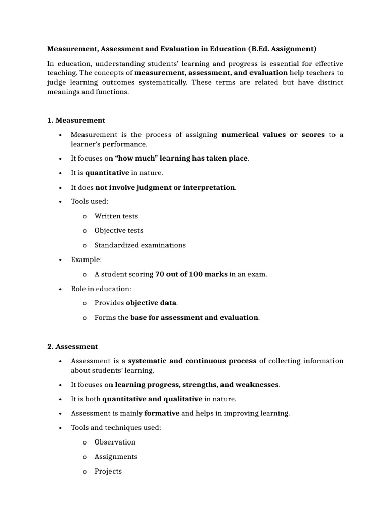 Understanding Measurement and Assessment in Education | PDF ...