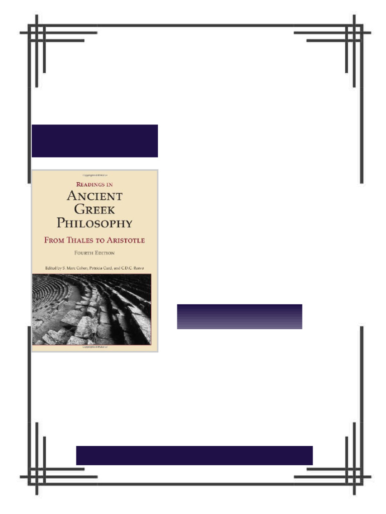 Readings in Ancient Greek Philosophy: From Thales To Aristotle 5th ...