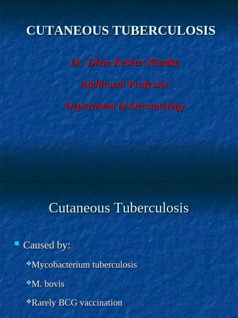 Understanding Cutaneous Tuberculosis | PDF
