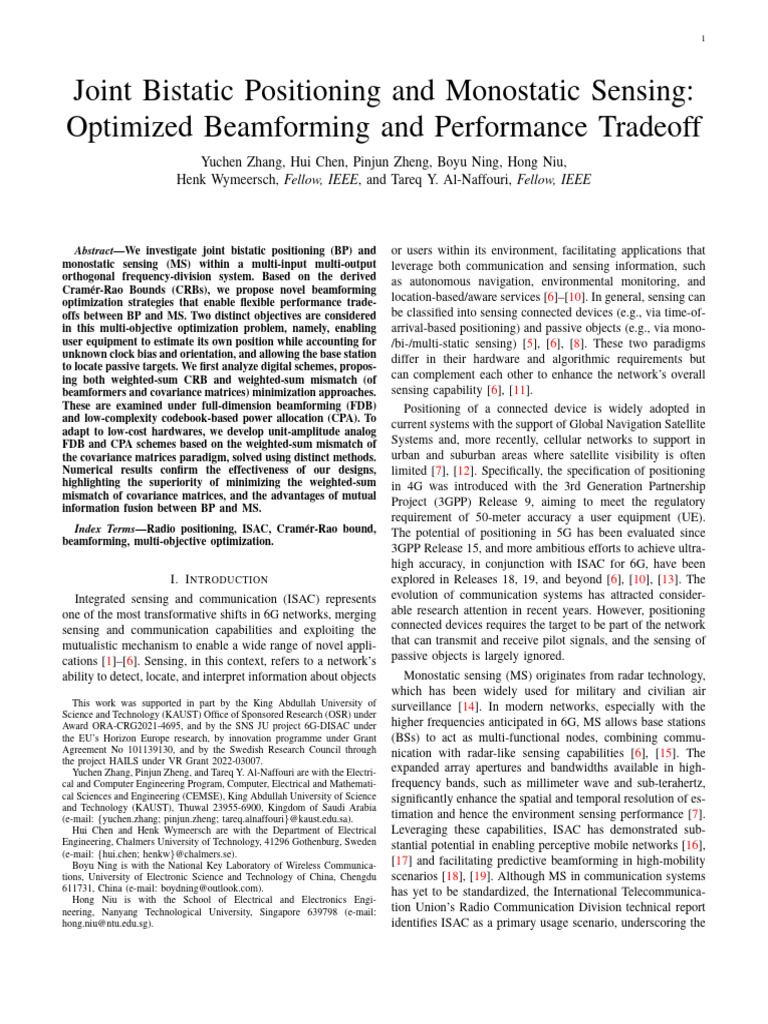 Bistatic Positioning and Monostatic Sensing | PDF | Mimo | Information ...