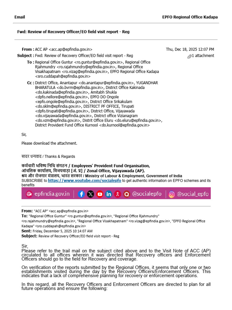 Recovery Officer Field Visit Report | PDF | Government