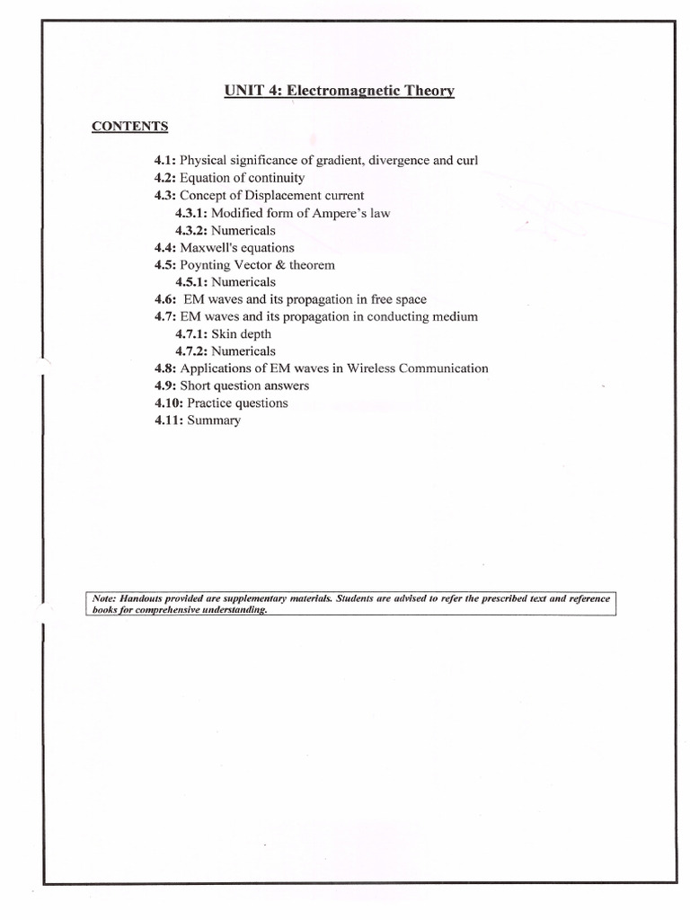 Applied Physics Unit 4 Notes | PDF