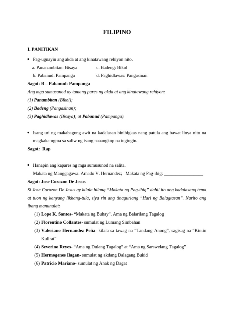 Filipino | PDF
