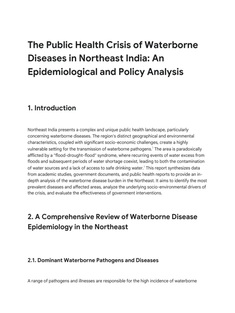 Waterborne Diseases in Northeast India | PDF | Public Health | Flood