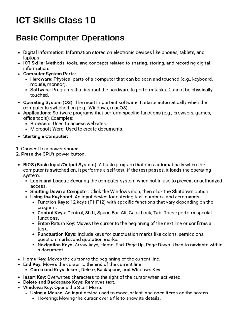 Essential ICT Skills for Class 10 | PDF | Computer Virus | Computer File