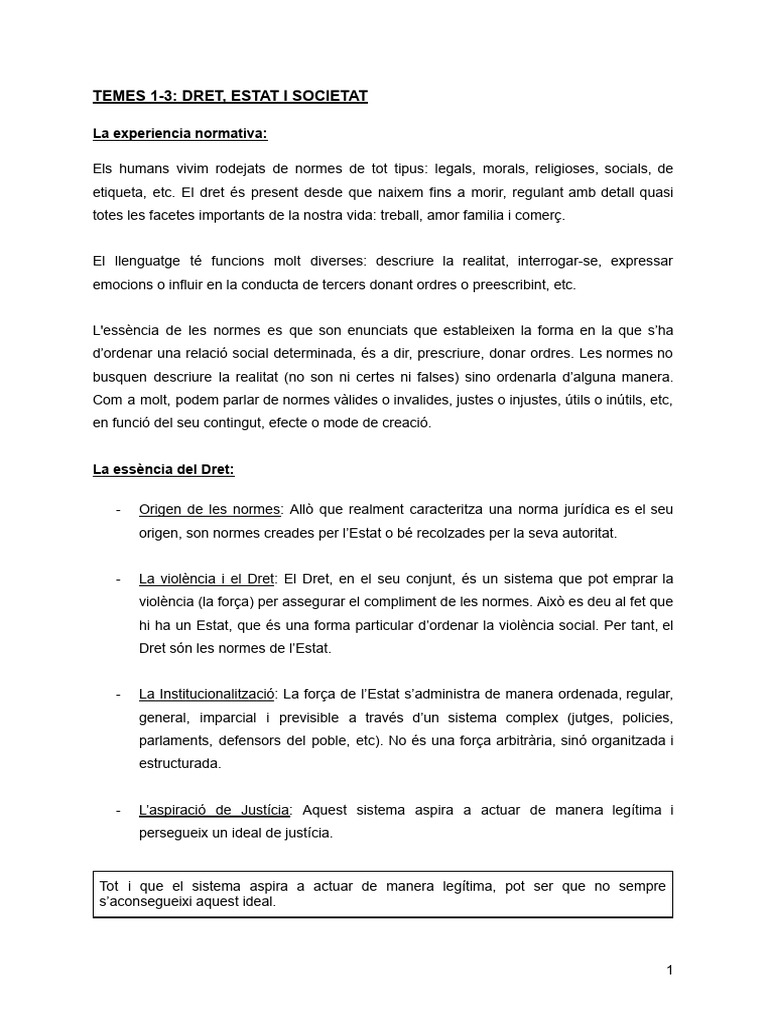 Dret 1-3 + Practiques | PDF