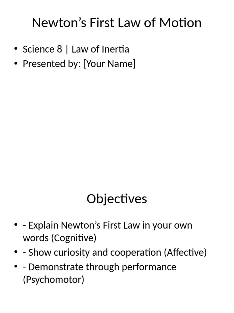 Newtons First Law Student Centered Lesson | PDF
