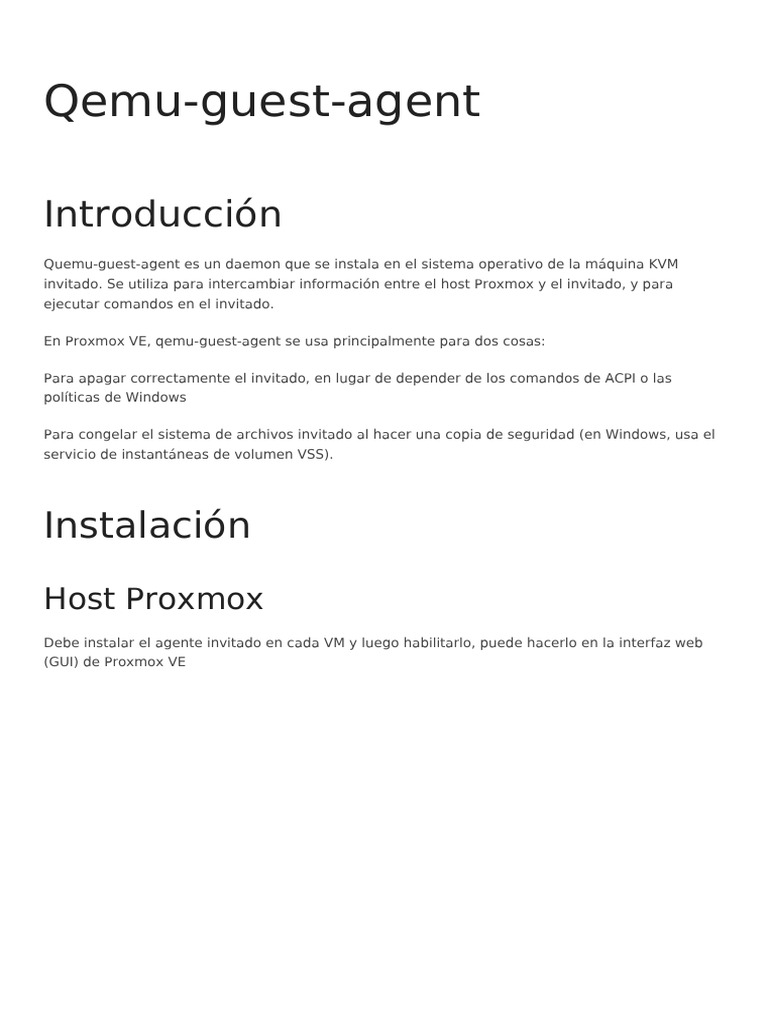 Instalación y uso de QEMU Guest Agent en Proxmox | PDF | Microsoft ...