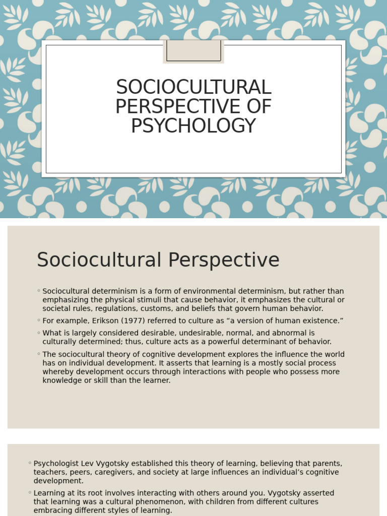 Sociocultural Psychology: Vygotsky's Insights | PDF | Learning | Cognition