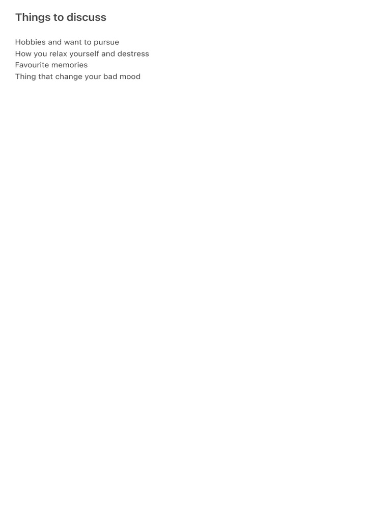 Things To Discuss | PDF