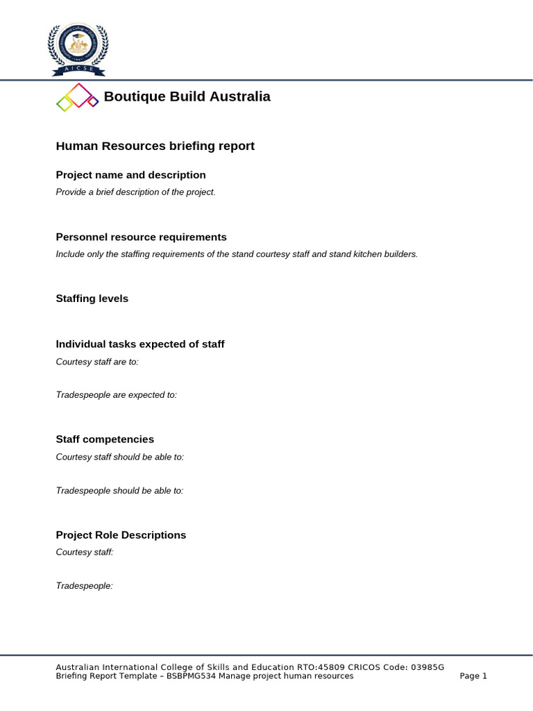 Human Resources Briefing Report | PDF