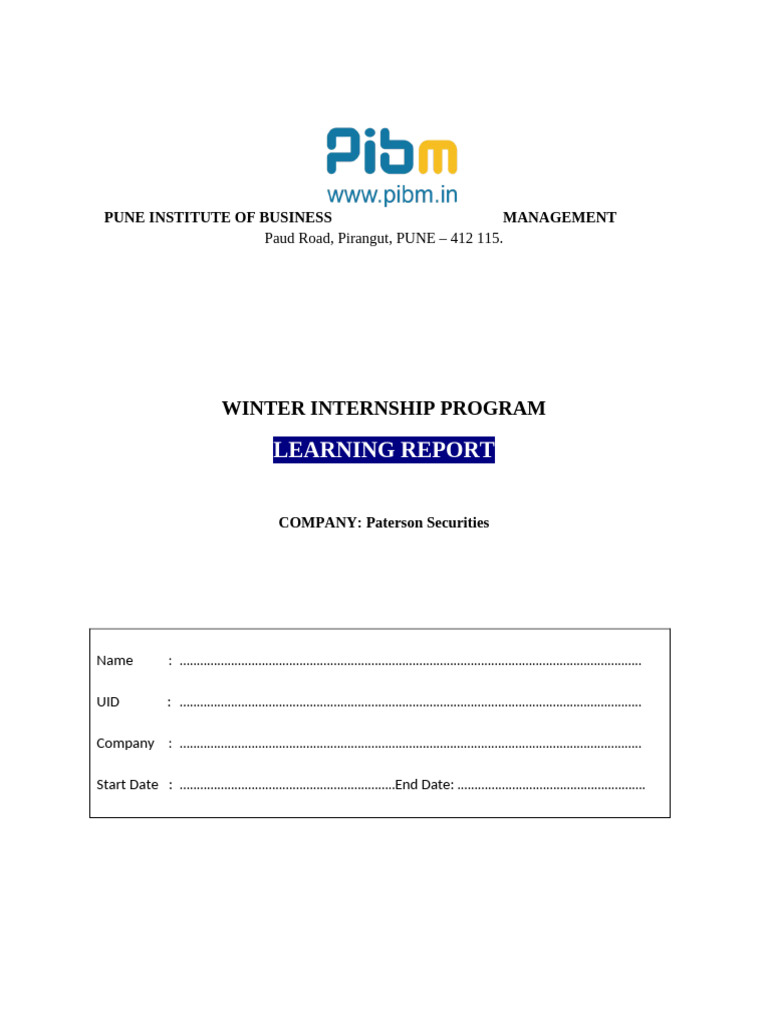 Paterson Securities Log Book | PDF | Master Of Business Administration ...