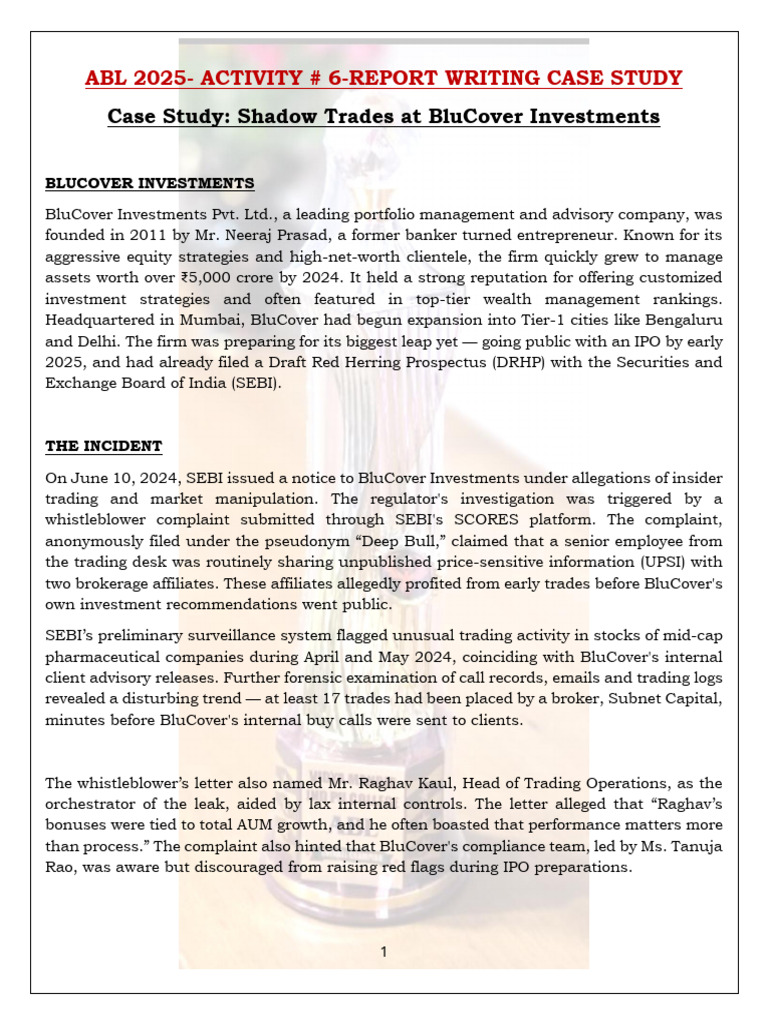 ABL 2025-Activity 6-Report Writing Case Study | PDF | Board Of ...
