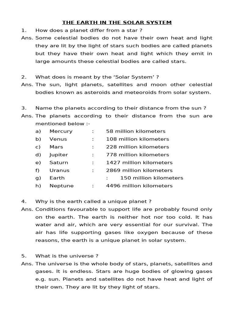 The Earth in The Solar System | PDF | Planets | Solar System