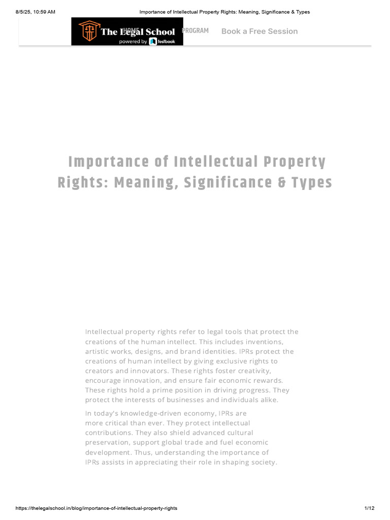 Understanding Intellectual Property Rights | PDF | Intellectual ...