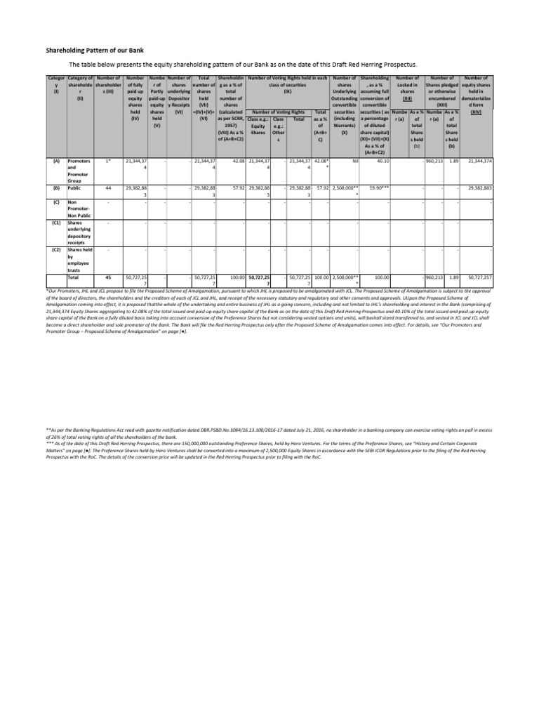 Share Holding Pattern | PDF | Preferred Stock | Private Sector