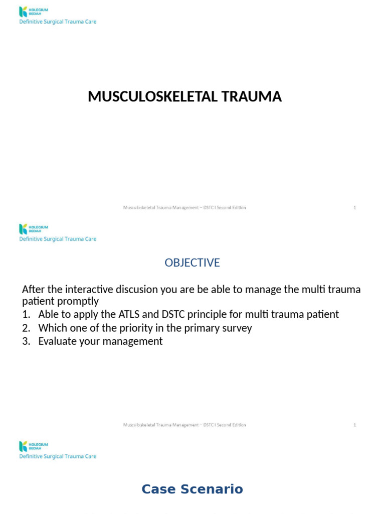 12.A. Musculoskeletal Injury - DSTC Cases | PDF | Pelvis | Abdomen