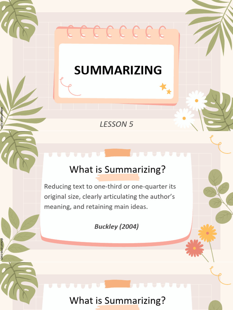 Summarizing LESSON | PDF | Apa Style | Citation