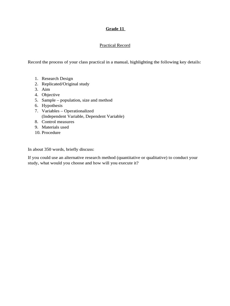 Grade 11 Practical Research Record Guide | PDF