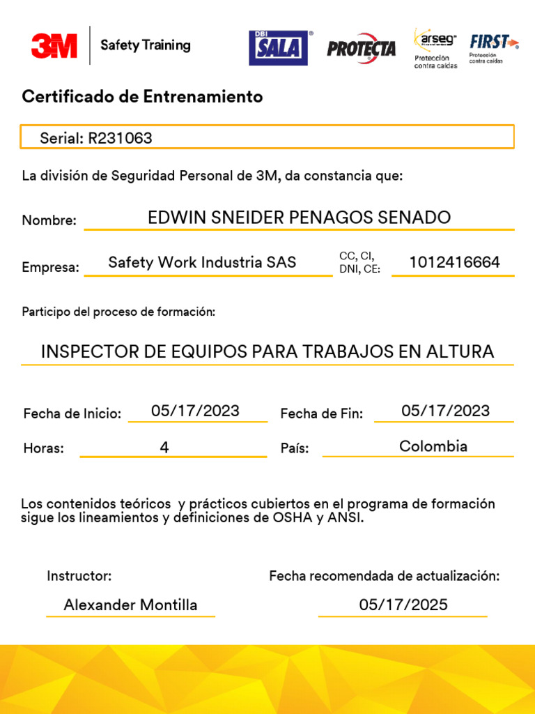 Inspector Edwin Sneider Penagos 3m | PDF