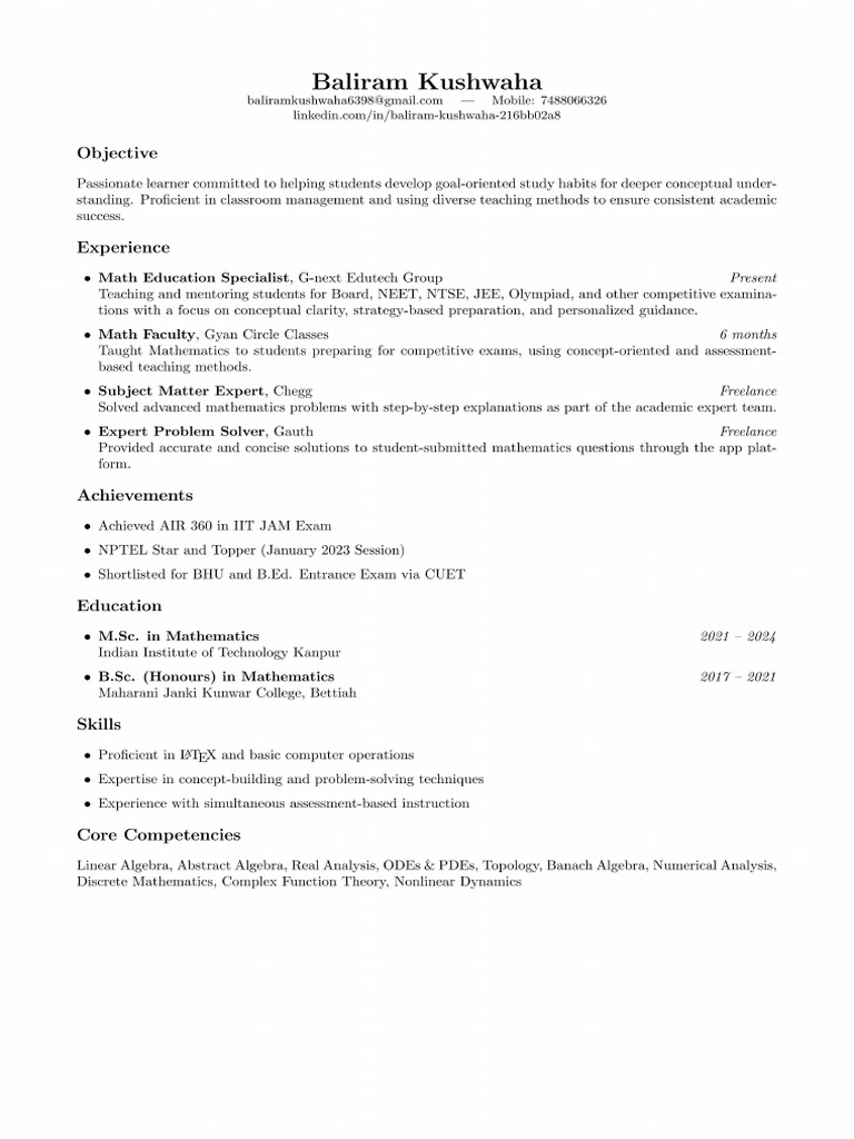Baliram CV | PDF