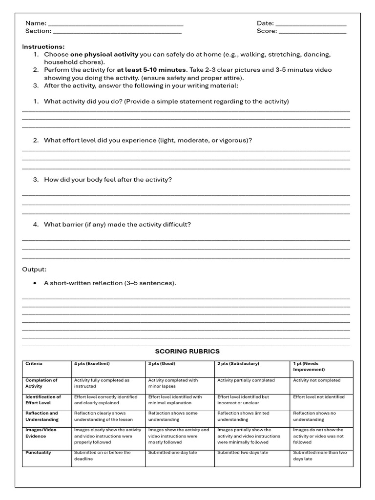Pe4 Activity 1 | PDF