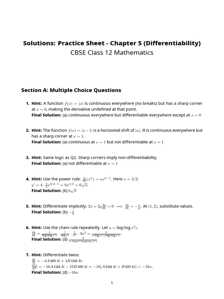 Soln (1) | PDF | Trigonometric Functions | Elementary Mathematics