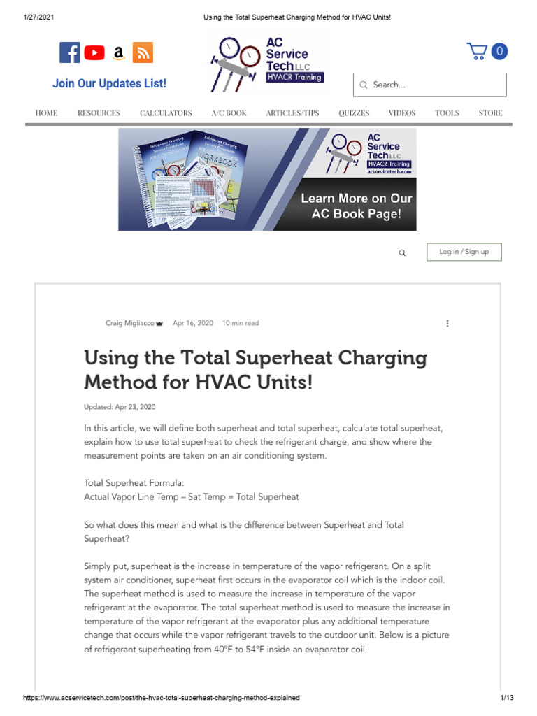 Total Superheat Method for HVAC Charging | PDF | Air Conditioning ...