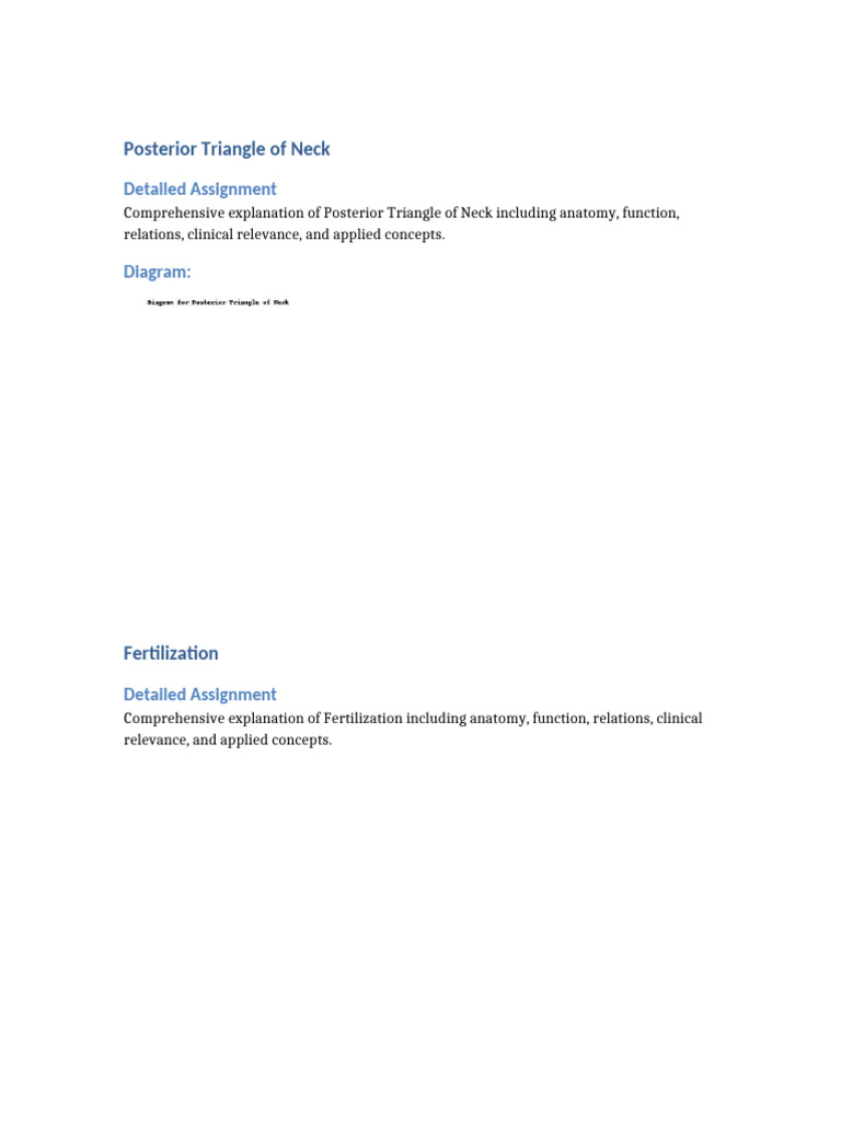 Anatomy Assignment Detailed | PDF