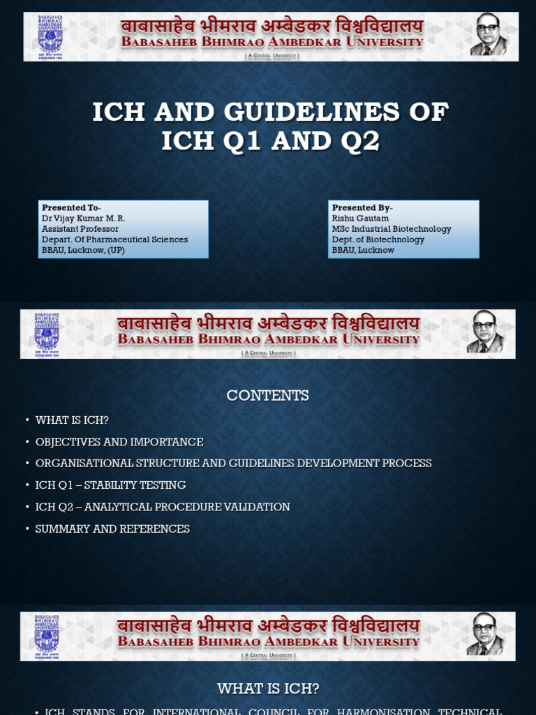 ICH Q1 & Q2 Guidelines Overview | PDF | Health Sciences | Medicine