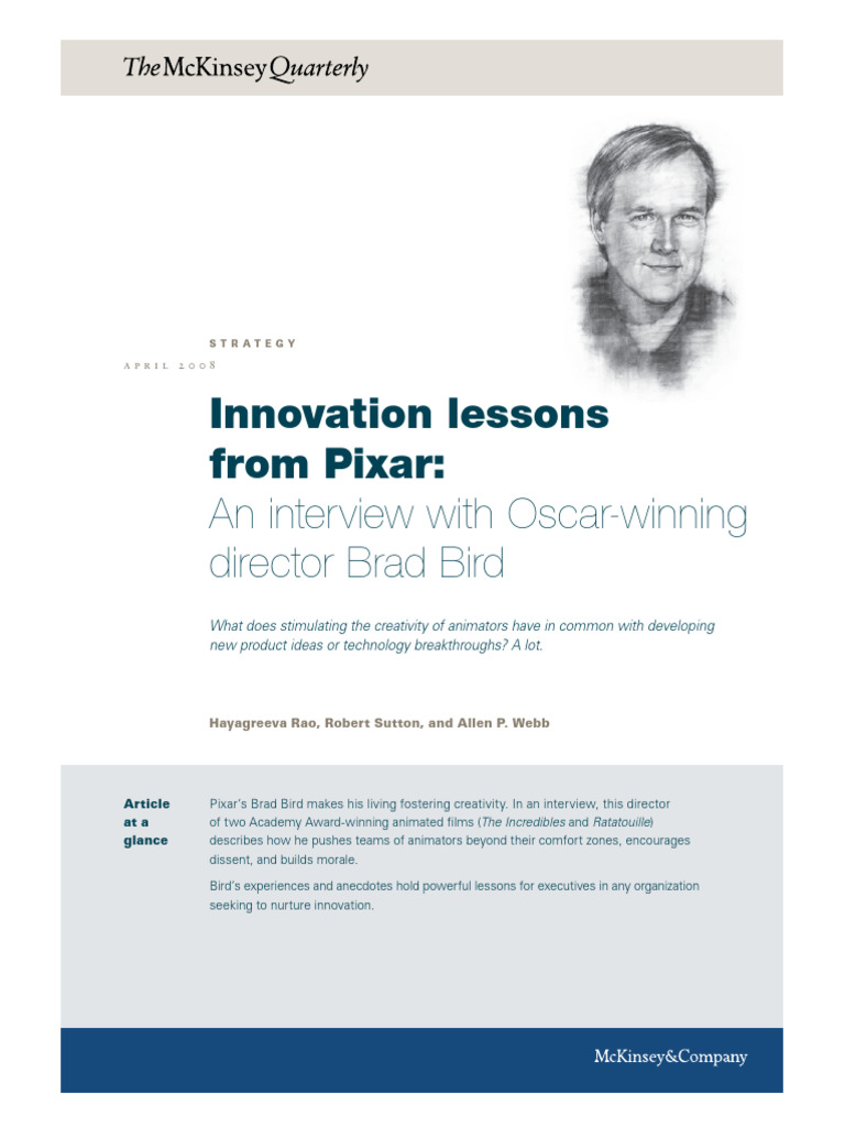 Innovation Lessons From Pixar | PDF | Pixar