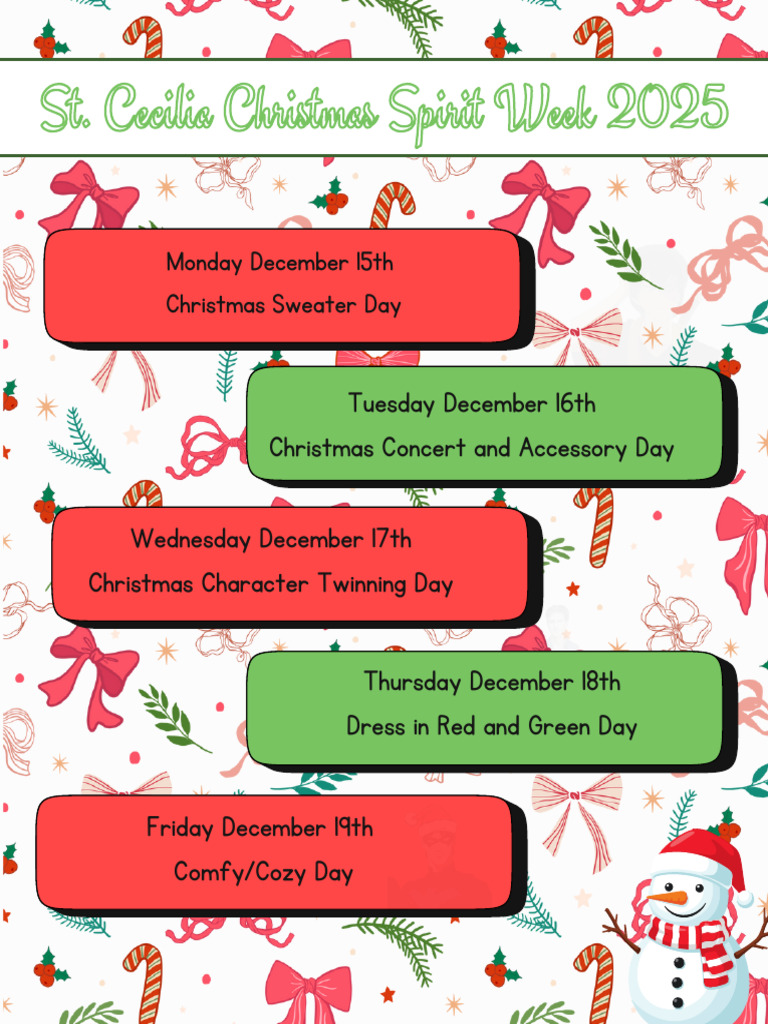Christmas Spirit Week 2025 (1) | PDF