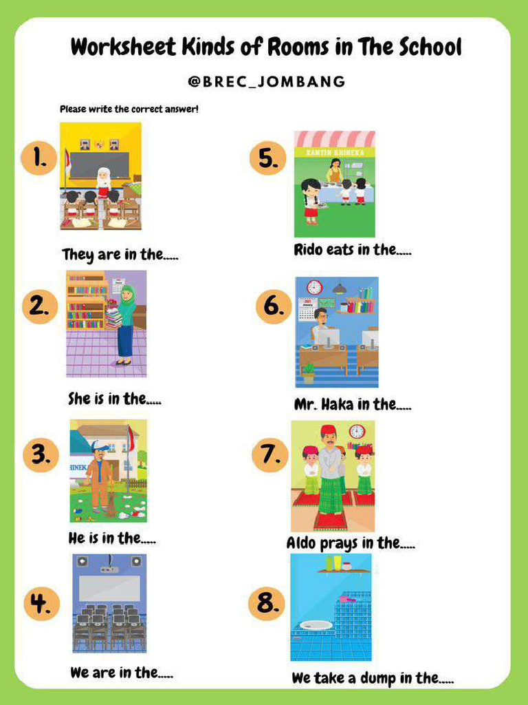 Latihan Soal Macam-Macam Ruangan Yang Ada Disekolahan Bahasa Inggris ...