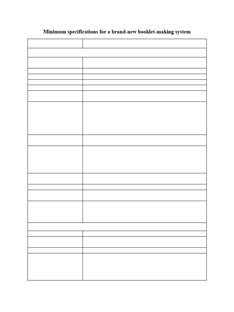 Booklet-Making System Specifications | PDF | Printing | Office Equipment
