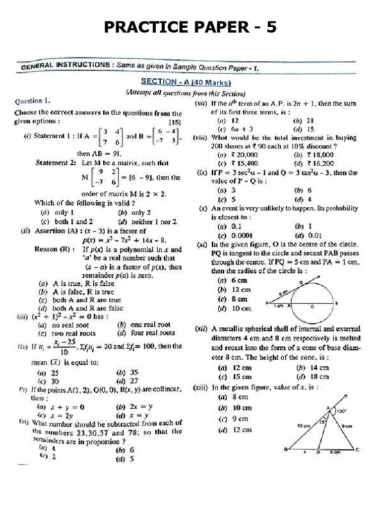 Practice Paper 5 | PDF