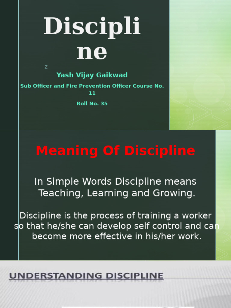 Understanding Discipline in the Workplace | PDF