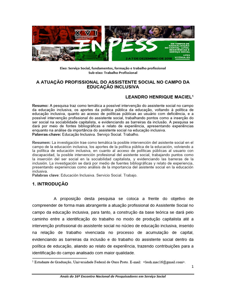 Ekeys,+01507+a+Atuação+Profissional+Do+Assistente+Social+No+Campo+Da ...