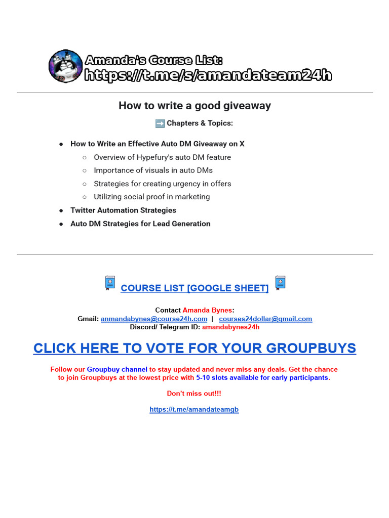 5 How to Write a Good Giveaway | PDF