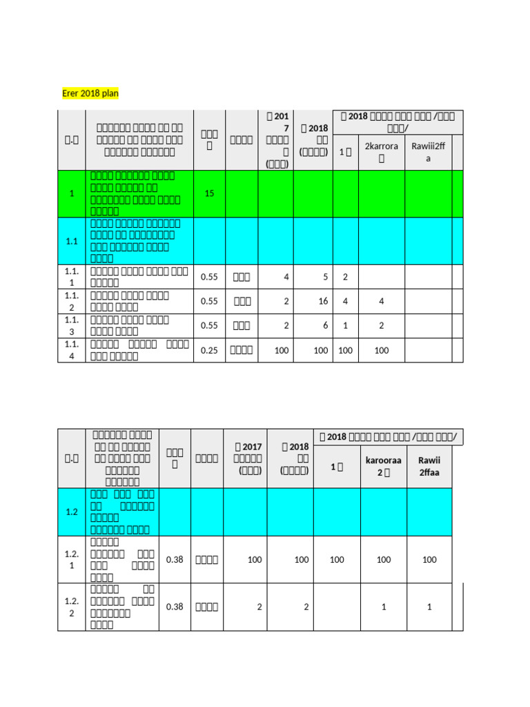 Erer 2018 Plan | PDF