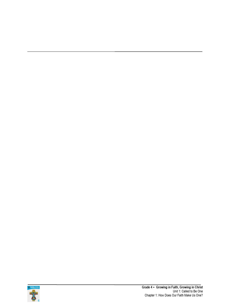 Chapter 1 How Does Our Faith Make Us One (Gr. 4) | PDF | Paul The ...